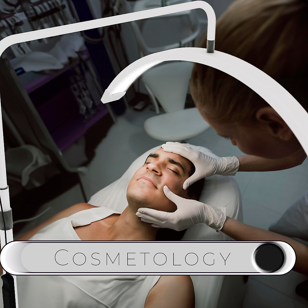 toyshi Half Moon Lamp for Lash Extension, Lighting for Beauty, Skincare, Lashes, Eyebrows, Filming Content Creation, Eyelash LED Floor Light White