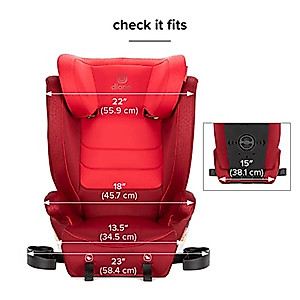 Diono Monterey 2XT Latch 2 in 1 High Back Booster Car Seat with Expandable Height & Width, Side Impact Protection, 8 Years 1 Booster, Red