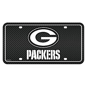 Rico Industries MTG3301CF Packers - Carbon Fiber Design - Metal Auto Tag, Multi, 6x12 Inch