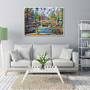 Jigsaw Puzzles 1000 Pieces Puzzles for Adults 1000 Piece-Amsterdam Canal Educational Game Toys, Family Decoration Puzzle…