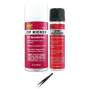 Zap Zip Kicker, CA Accelerator 5 Ounce and CA Accelerator 2 Ounce (Pack of 2) - with Make Your Day Tweezers
