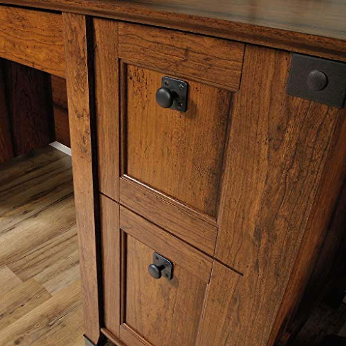 Sauder Carson Forge Computer Desk, Washington Cherry finish