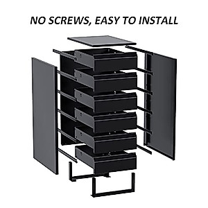 Aobabo 6 Drawer Chest Storage Cabinet Used Under Desk, Modern Floor Storage for Office Living Room Bedroom,6-Layer Vertical Drawer Cabinet for Home&Office…