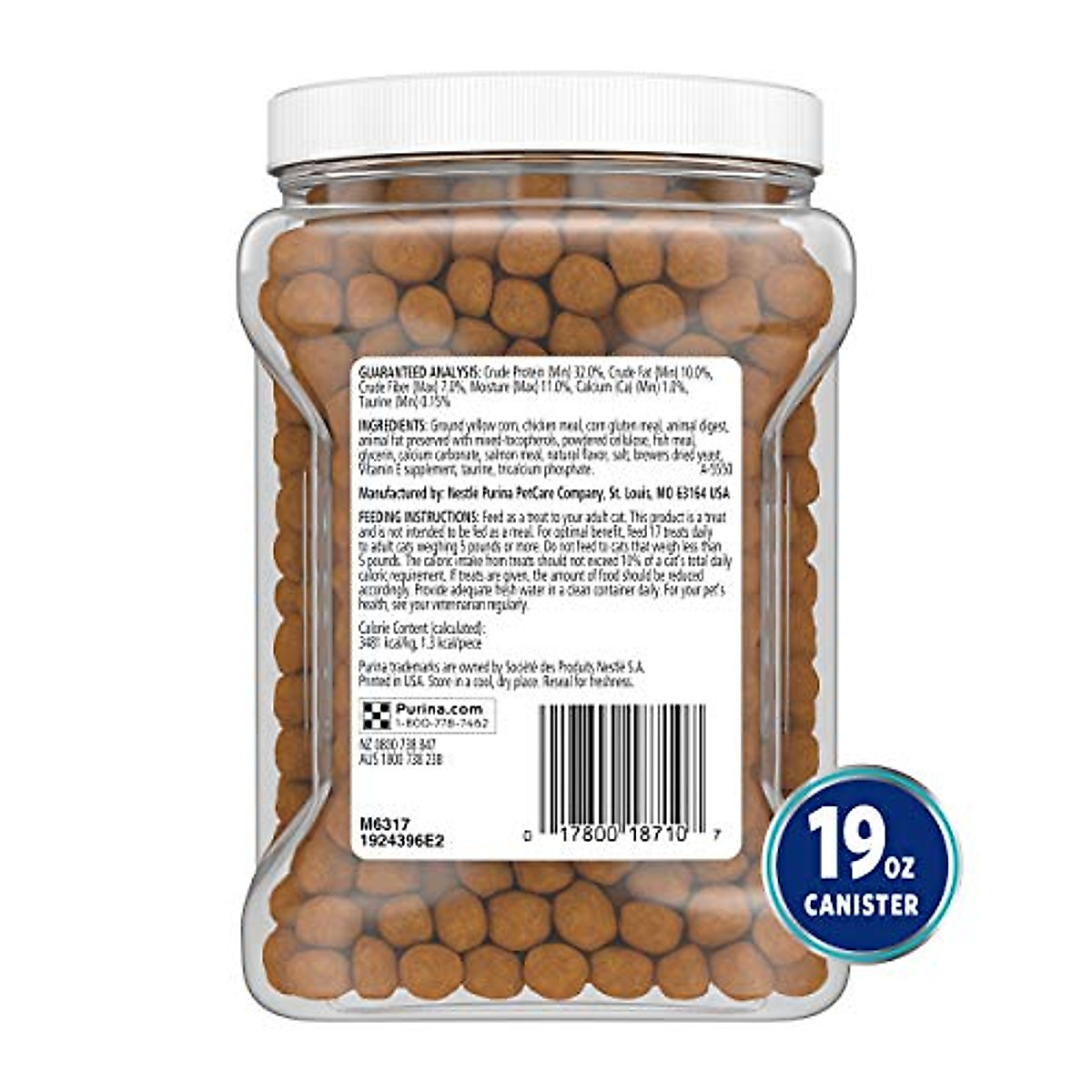 DentaLife Purina Made in USA Facilities Cat Dental Treats, Savory Salmon Flavor - 19 oz. Canister