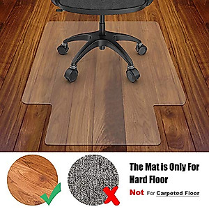 Azadx Office Chair Mat for Hardwood Floor and Tile Floor 30 x 48'', Plastic Mat for Office Chair Easy Glide on Hard Floors, Clear Desk Chair Mat for Wood Floors Heavy Duty