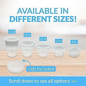 Reli. Deli Containers with Lids (50 Sets Total) | Variety Pack - 8 oz (20 Sets), 16 oz (20 Sets), 32 oz (10 sets) | Plastic Soup Containers with Lids | Clear Food Storage Containers 8oz, 16oz, 32oz