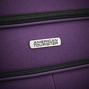 American Tourister Pop Max Softside Luggage with Spinner Wheels, Purple, 3-Piece Set (21/25/29)