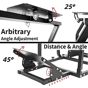 Minneer Racing Simulator Cockpit with Racing Seat V2 Support Game Support Stand Up Simulation Driving Bracket for Logitech G29,G27,G25, G923 Racing Steering Wheel Stand Without Wheel and Pedals (RED)