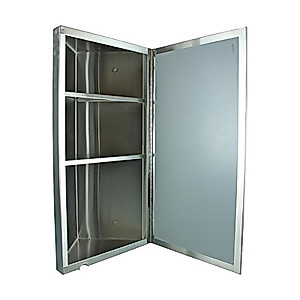 Renovators Supply Manufacturing Medicine Cabinets 23-5/8 in. x 11-7/8 in. Stainless Steel Cornet Bathroom Wall Medicine Cabinet with Mirror and Mounting Hardware Opens Left to Right Pack of 2