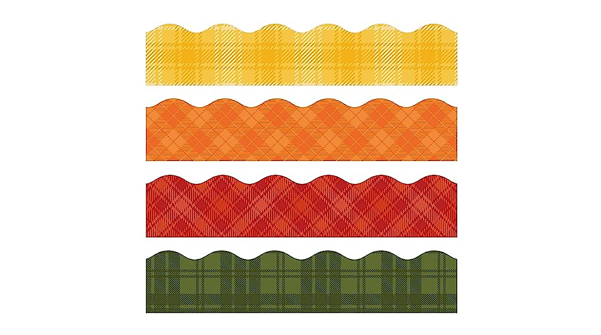 Fall Autumn Plaid Bulletin Board Borders - 79 ft DIY Classroom Decor