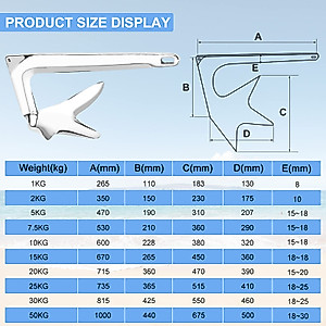 ISURE MARINE Stainless Steel Bruce Style Claw Force Boat Anchor 11lbs (5kg) Heavy Duty Marine Grade Polished
