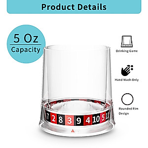 Acrylic Wine Glasses, 5 oz Clear Roulette Shot Spinning Whiskey Glasses, with Beer Bottle Opener, Plastic Reusable Drinking Glasses, Unique Gift for Men Husband Father(S)