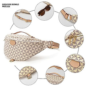 Crossbody Sling Bag for Women Men Leather Bum Belt Bags Fanny Pack Anti-theft Fastener Chest Bag for Travel