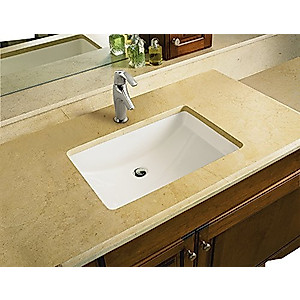 KOHLER 2215-0 Ladena Rectangular undermount Bathroom Sink with Curved Bottom, 23-1/4" W x 16-1/4" L, White