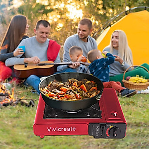 Vivicreate 8500 BTU Portable Stove, Camping Stove, Butane Stove,Butane Burner, Outdoor stove (Red)