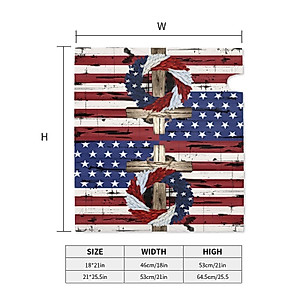 Patriotic American Flag Wreath Cross Mailbox Covers Magnetic Stars Stripes 4th of July Memorial Day Decorative Mailboxes Letter Box Cover 18x21 in for Outdoor Garden Yard Home Decor Outside