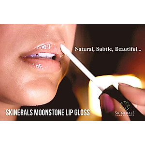 Skinerals Moonstone Lip Gloss, Hydrating Organic Formula for Lustrous Lips, Vegan, Gluten & Paraben-Free Clear Glaze