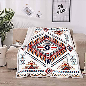 Juirnost Native American Blanket Aztec Blanket Mexican Blanket Western Throw Blankets Indian Blankets Navajo Blanket Southwestern Throw Blanket Beige Tribal Boheiman Blanket Ethnic Geometric Blanket