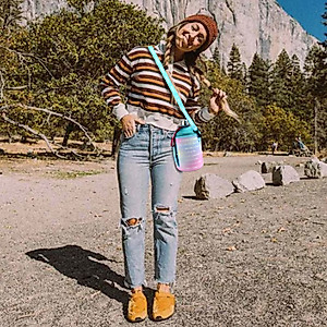 BuildLife Gallon Water Bottle Sleeve with Time Marker & Adjustable Shoulder Strap for Measuring Your H2O Intake (No Bottle) (Purple, 1 gallon)