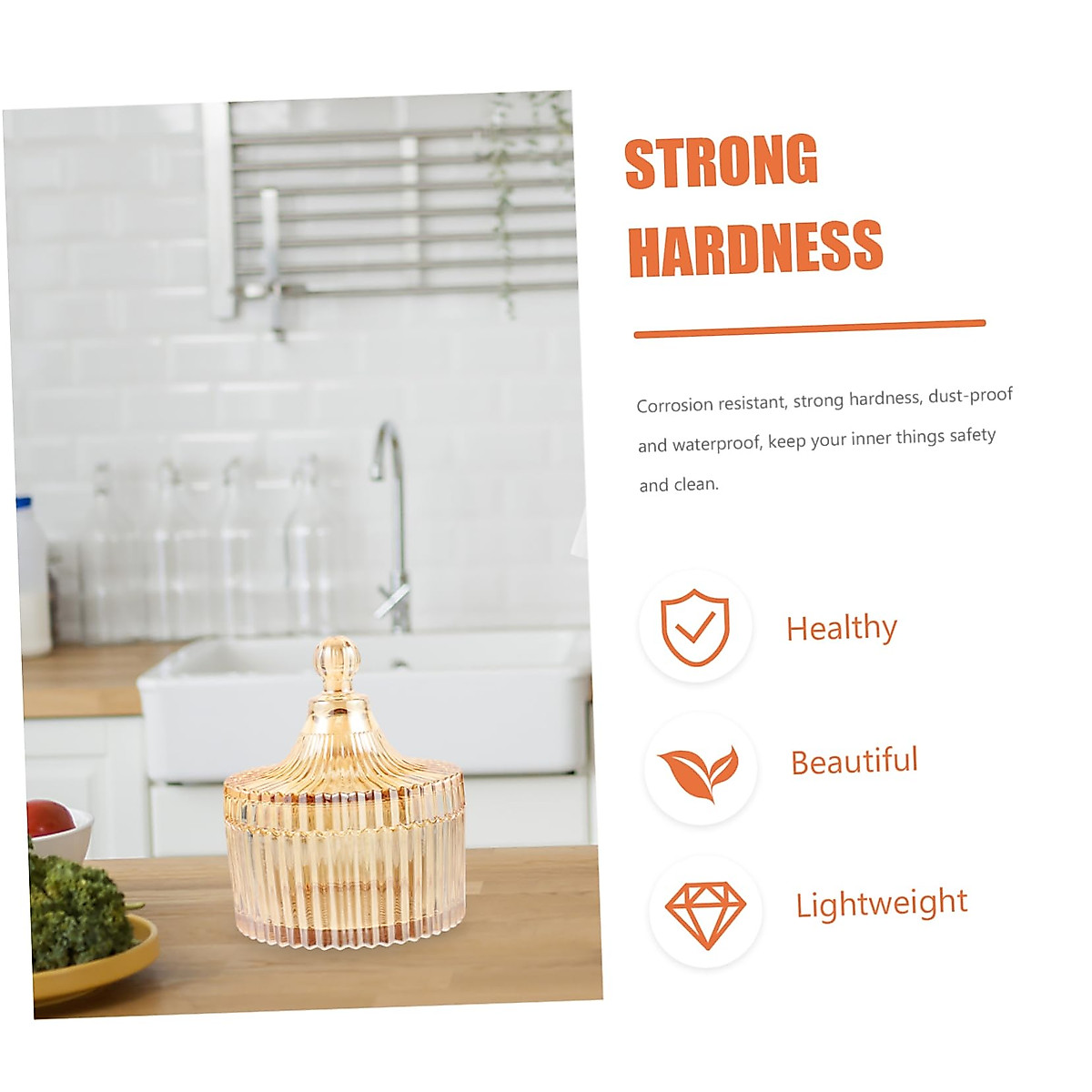 FELTECHELECTR Candy Dish with Lid Covered Candy Bowl Swab Bottle Decorative Storage Jar Ideal for Elegant Candy Container for Sweets and Treats