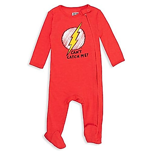 DC Comics Justice League Batman Superman The Flash Newborn Baby Boys 3 Pack Zip Up Sleep N' Plays 6-9 Months