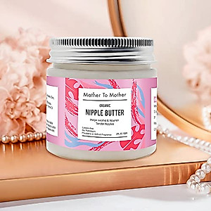 Organic Nipple Butter Breastfeeding Cream by Mother To Mother | Lanolin-Free, Safe for Nursing & Dry Skin, Non-GMO Project Verified, 2 FL oz, White, 2 Ounce