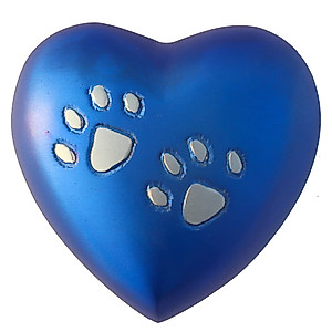 THE ASCENT MEMORIAL Pet Cremation Urn for Ashes | Gift Box of Dog’s and Cat’s Small Love Heart Ash Container for Funeral Remains with Display Stand Velvet Carry Bag Paper Funnel