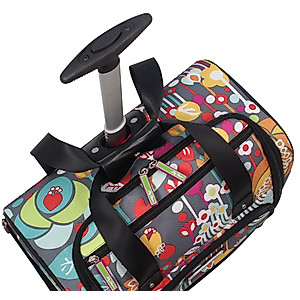 Lily Bloom Designer 15 Inch Carry On - Weekender Overnight Business Travel Luggage - Lightweight 2- Rolling Wheels Suitcase - Under Seat Rolling Bag for Women (Bliss)