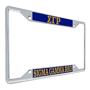 Desert Cactus Sigma Gamma Rho Metal License Plate Frame for Front or Back of Car (Metal - Standard)