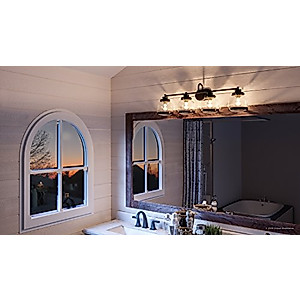 Urban Ambiance Luxury Industrial Chic Bathroom Vanity Light, Large Size: 11.25" H x 35.75" W, with Art Deco Style Elements, Olde Bronze Finish, UHP2541 from The Nottingham Collection