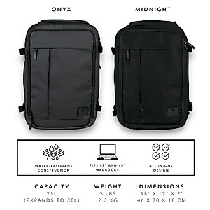 Here & Now Supply Travel Laptop Backpack for Men & Women | Casual Large Water Resistant Anti-Theft Hiking Backpack suited for Outdoors and Indoor use with Duffle Bag Strap | Black (Onyx)