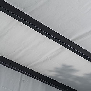 Hanover HAN 8 x 10 Ft. Freestanding Adjustable Gray Canopy, Heavy-Duty Steel Metal Frame with Weather-Protective Powder Coating, Pergola 8'x10', 0