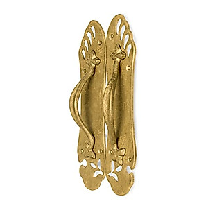 Hardware Philosophy Sandal Brass Cabinet Backplate Strip Pulls Hardware Set 8.7"