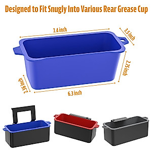 Tbgrepts 3Pcs Silicone Grease Cup Liners, Reusable Foil Drip Pan Liners, Griddle Rear Grease Catcher Liner, Silicone Grease Drip Tray Liner