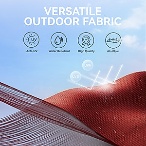 GREEN PARTY 10ft Outdoor Patio Umbrella, [Auto-Tilting] 3 Tiers Market Table Umbrellas with 1.5" Pole, 8 Sturdy Ribs, 3-Year-Non-Fading for Garden Deck Pool Backyard, Orange Red