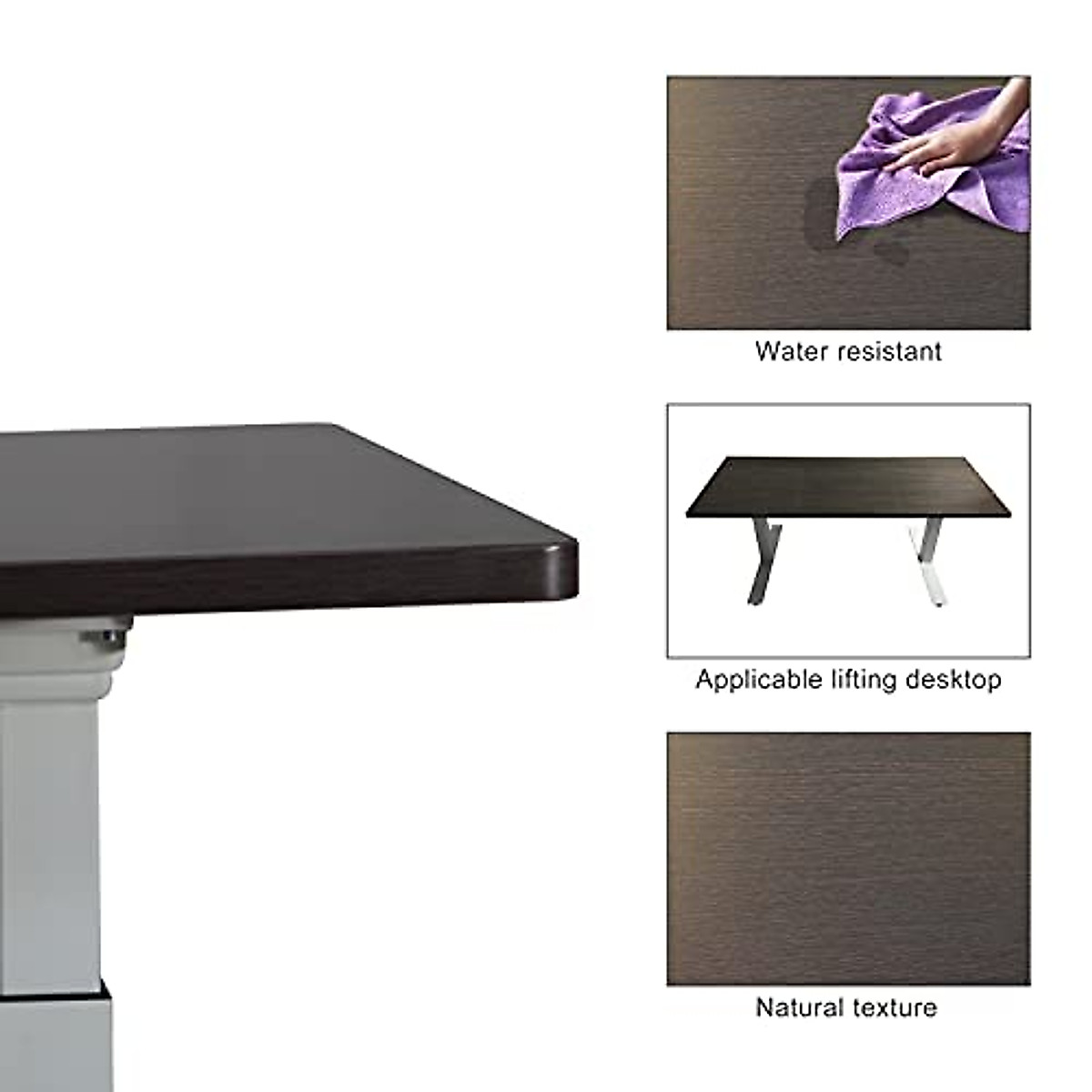 FuwFuz Wood Table Top 48"x24", Solid One Piece Wood Desktop for Sit Stand Desk, DIY Desk for Home or Commercial Use, Rectangular, 1 inch Thick (Walnut, 48"x24"x1")