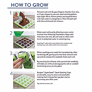 Burpee SuperSeed Windowsill Seed Starting Tray | 8 XL Cell | Seed Starter Tray | Reusable & Dishwasher Safe | for Starting Vegetable Seeds, Flower Seeds & Herb Seeds | Window Garden Seed Starting Kit