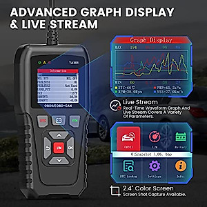 ELMCONFIG OBD2 Scanner, Car OBD2 Scanner Code Reader with 4 Shortcut Keys & Print Function Options, YA301 Upgraded Check Engine Diagnostic Tool for All OBDII Vehicles After 1996