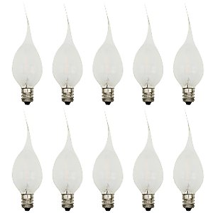 Creative Hobbies Silicone LED Night Light Bulbs, C7 Replacement Light Bulbs – 0.7W Equivalent to 4W 5W 6W 7W Incandescent, White Warm 2700K, Christmas String Lights, Electric Window Candles | 10 Pack