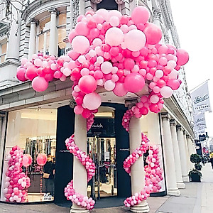 PartyWoo Magenta Pink Balloons, 100 pcs Hot Pink Balloons Different Sizes Pack of 36 Inch 18 Inch 12 Inch 10 Inch 5 Inch Persian Pink Balloons for Balloon Garland Arch as Party Decorations, Pink-Y11