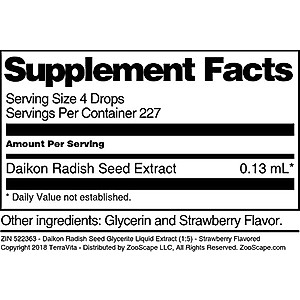 Daikon Radish Seed Glycerite Liquid Extract (1:5) - Strawberry Flavored (1 oz, ZIN: 522363) - 2 Pack