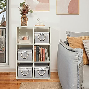 LoforHoney Home Bundle- Storage Bins with Lids, Light Gray, Large 4-Pack & XLarge 2-Pack