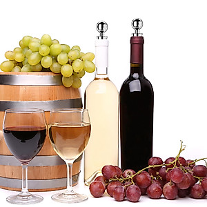 BETTFOR Wine Stoppers for Wine Bottles 3Pcs Vacuum Wine Bottle Stopper with Silicone Reusable Wine Corks, Leak proof Keep Fresh Suitable for Standard (Silver, 3 Pack)