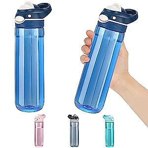 LONG SENG Sports Water Bottle 26 OZ, Blue Leak Proof Wide Mouth Water Bottles BPA-Free Simple Plastic Water Bottle Odorless Light and Portable Easy Clean Water Bottles For Adults Man Woman