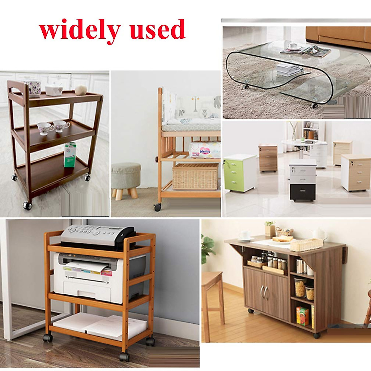 4X Caster Wheels,Alloy Material Swivel Caster Wheels,Furniture Casters1.5"/2"Replacement Casters,Threaded Rod M8*15mm,with Mounting Screw Wrench