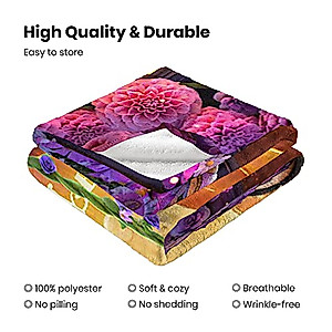 Abyx Fleece Blanket Throw Cute Lightweight Super Soft Cozy Sofa Bed Blankets Microfiber Throws for All Seasons 50''x40'' (ERSFV58-{id})