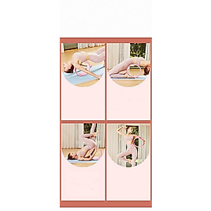 Tpe Yoga Mat Two-Color Thickened Exercise Mat Widened and Lengthened 6MM Fitness Mat Dance Exercise Mat (Pink)