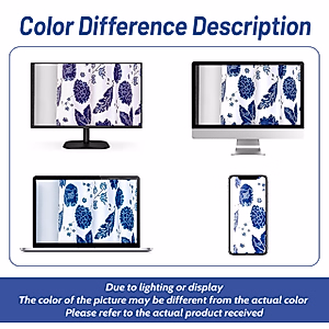 DriftAway Gianna Floral Leaf Botanical Lined Thermal Insulated Energy Saving Window Curtain Valance for Living Room Bedroom Kitchen Rod Pocket 2 Pack 52 Inch by 18 Inch Plus 2 Inch Header Navy