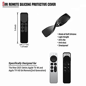 HeyMoonTong Apple TV Mount Compatible with All Apple TVs - Wall Mount Bracket with Remote Holder Fits for All Apple TV 4K / HD (2022 & 2021), with Siri Remote Silicone Protective Case / Cover (Black)