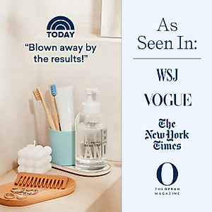 BLUELAND Hand Soap Starter Set - 1 Refillable Glass Foaming Hand Soap Dispenser + 4 Tablets Refills | Iris Agave Scent | Eco Friendly Hand Soap | Makes 4 x 9 Fl oz bottles (36 Fl oz total)